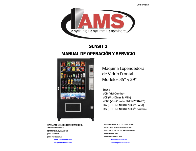 L0118P-SP-Sensit-3 - AMS Vending