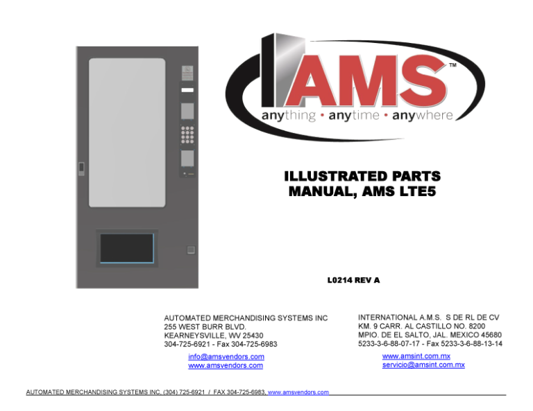 Technical and Service Manuals - AMS Vending